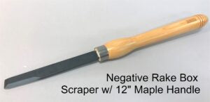 ROBUST NEGATIVE RAKE BOX SCRAPER – HANDLED – Buffalo Woodturning Products